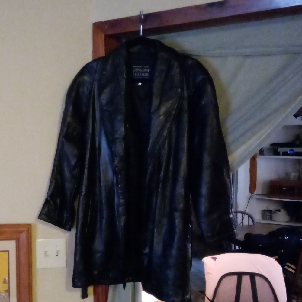 Maxim Brand Genuine Leather Trench Coat - Gem